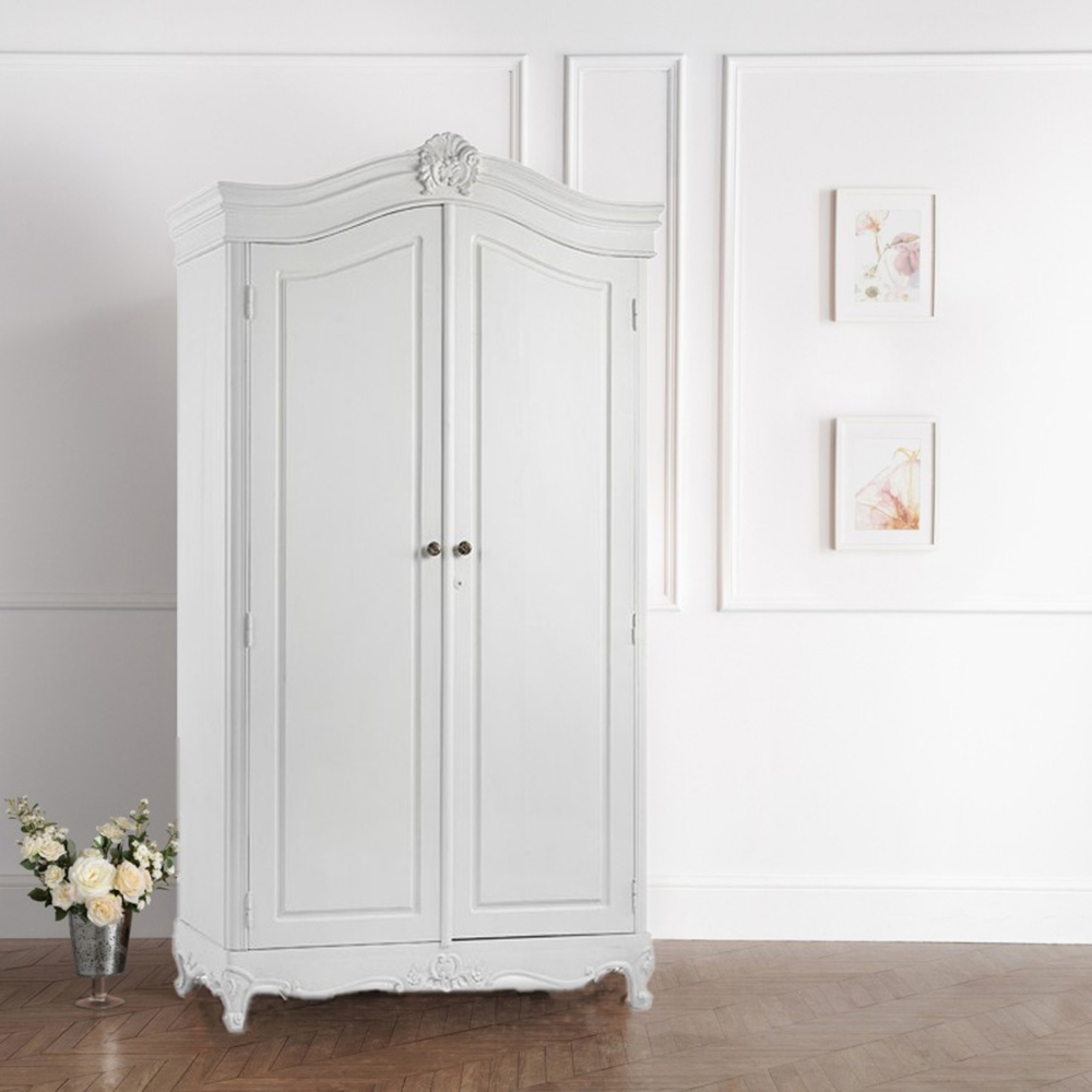 Sophia French Plain Armoire with 2 Doors - Javell Furniture